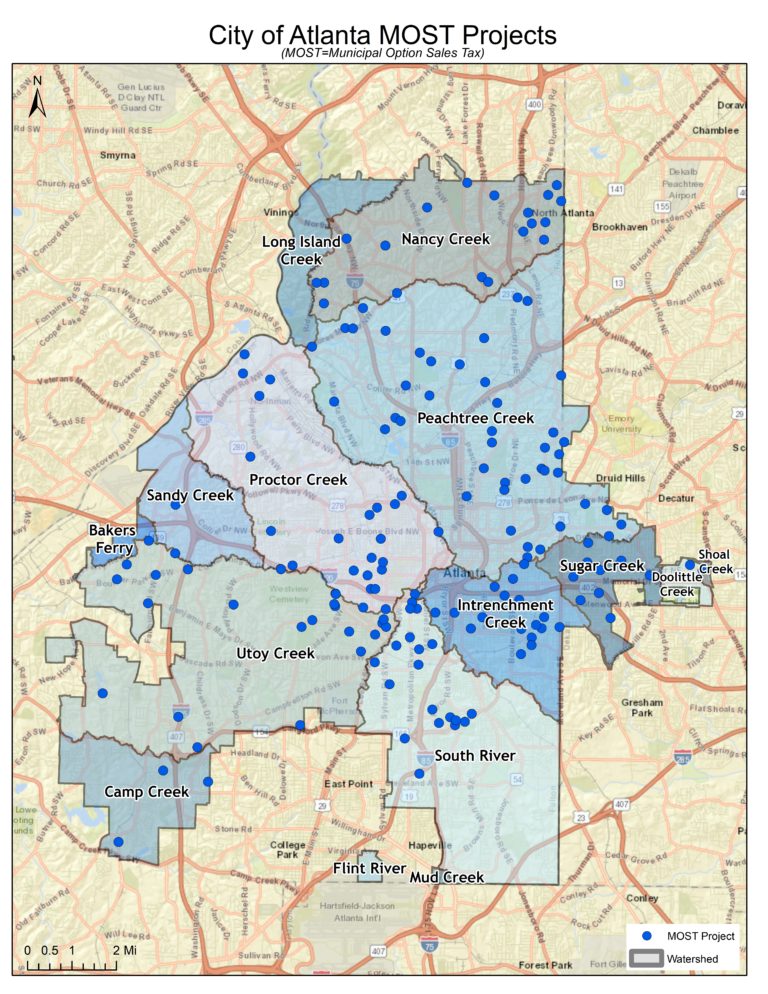 MOST Projects Map | Atlantawatershed.org